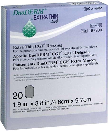 Dressing Hydrocolloid Extra Thin Sterile 2x4 Rectangle DuoDERM® by Con ...