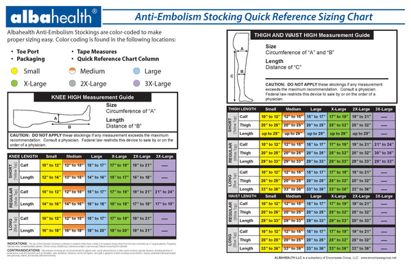 Stocking Anti Embolism Knee High Regular Sizes TED type Lifespan Rx It ...